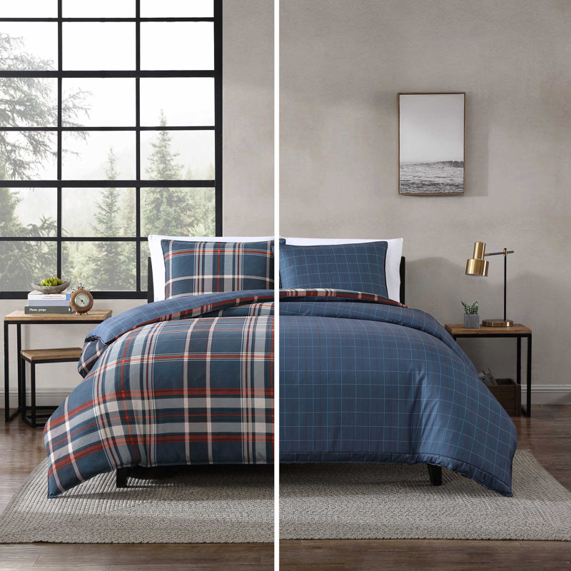 Eddie Bauer Shasta Lake Navy Reversible Comforter Set Reviews Wayfair